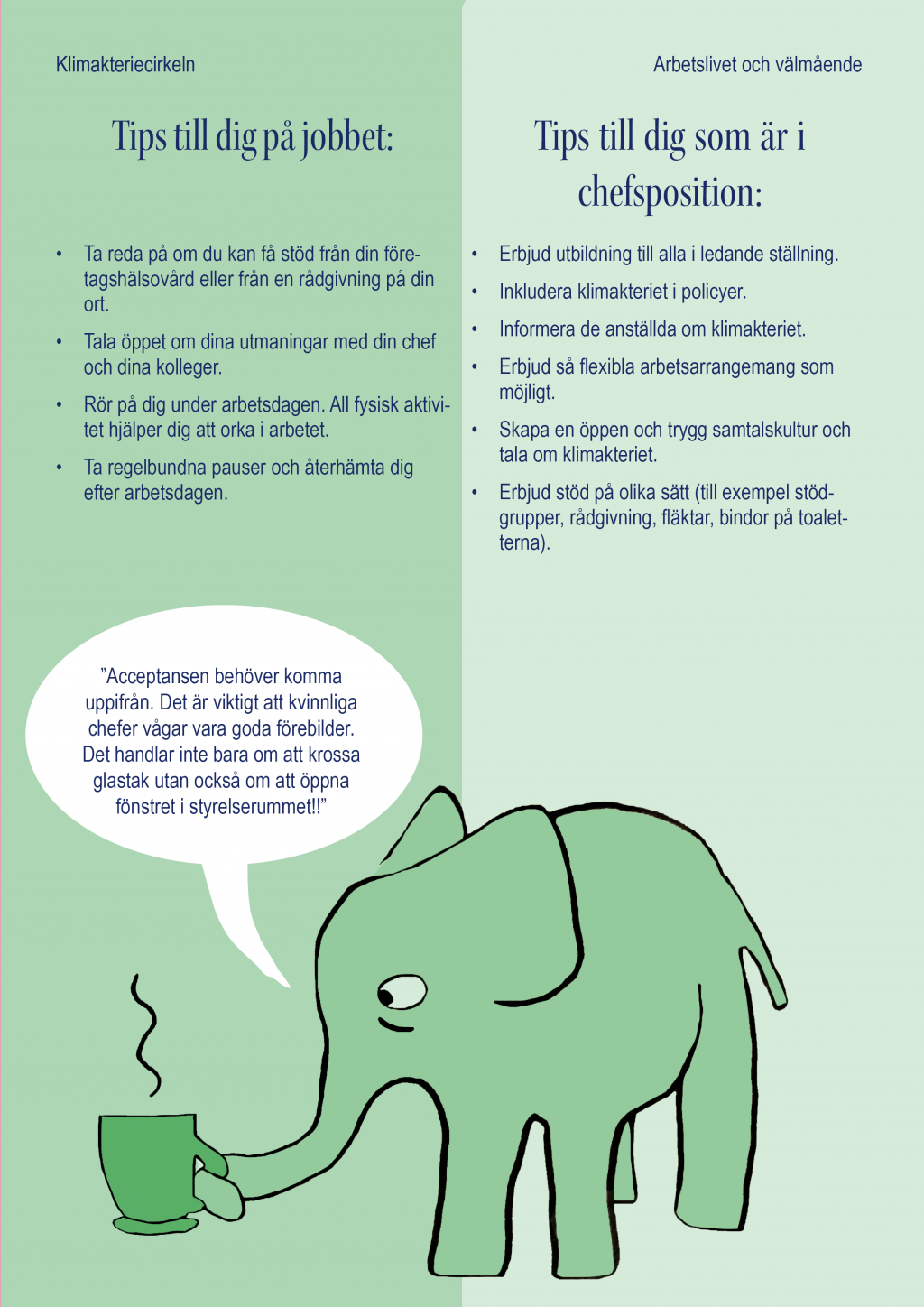 Kurs: Klimakteriecirkeln, Panel: Arbetslivet och välmående | moodle